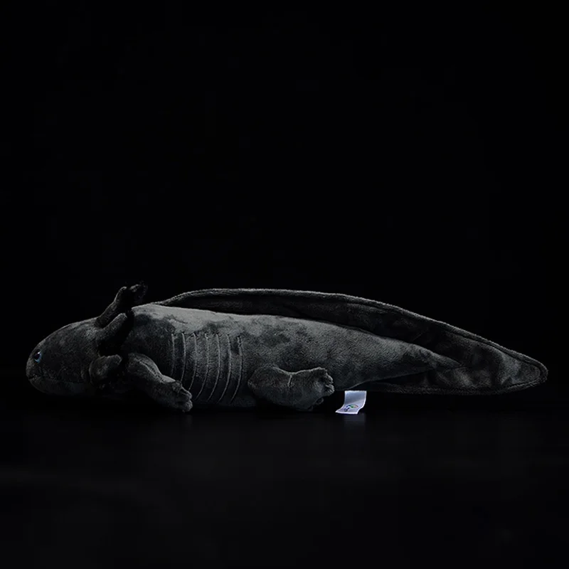 Dark Grey Axolotl Plush Toy Realistic Soft Mexican Axolotls Ambystoma ...