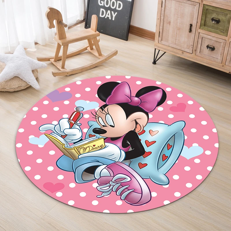100cm Minnie Mouse Baby Play Mats Round Kids Rug Toys Children's Carpet ...