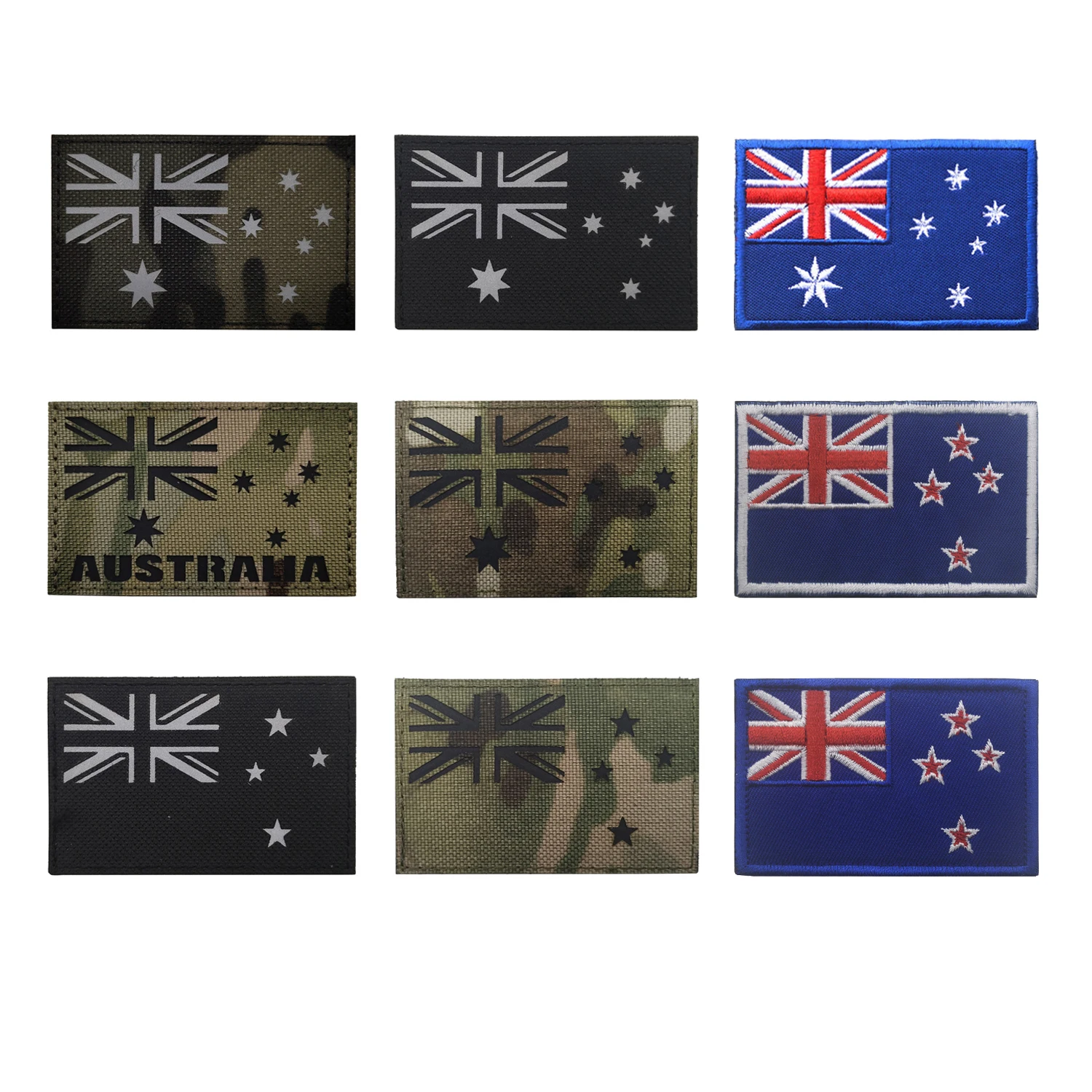 Australia-New-Zealand-Flag-IR-Reflective-Embroidered-Patches-Tactical ...