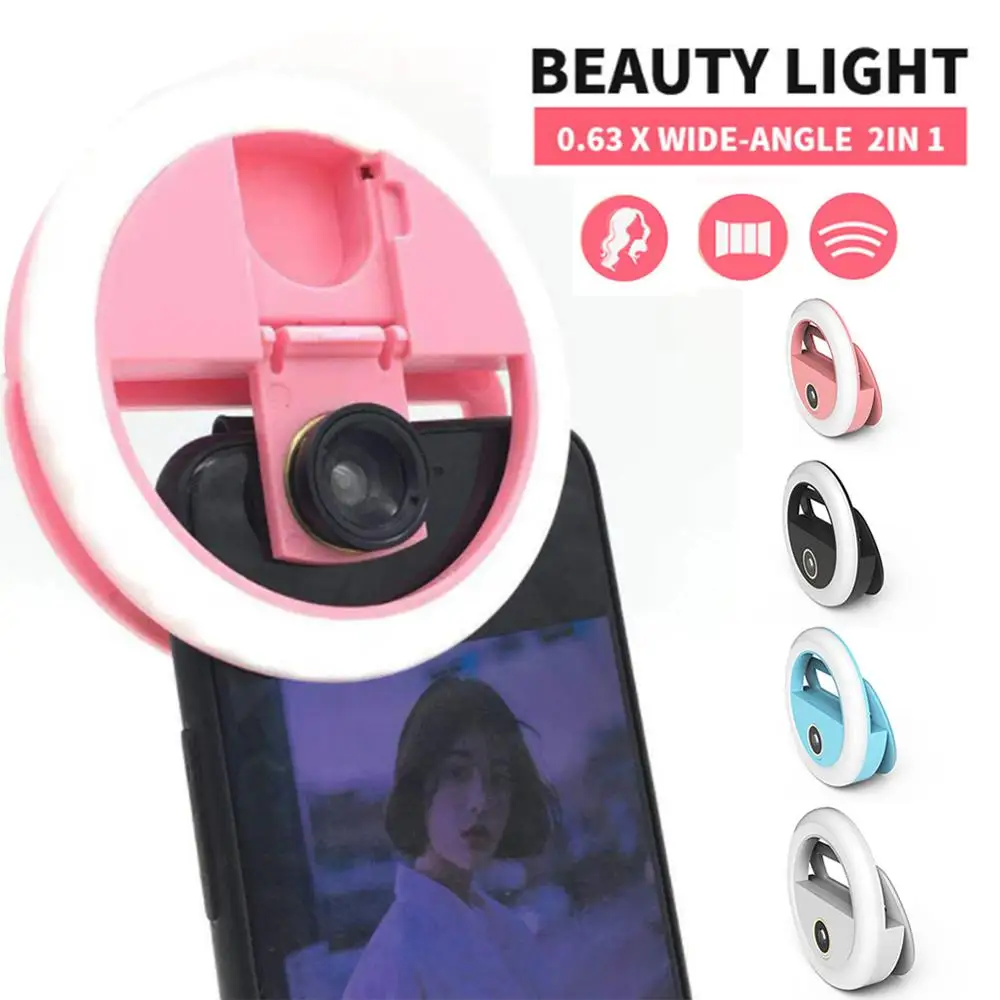 Led Selfie Ring Fill Light Moblie Phone Wide Angle Lens Beauty Lamp ...