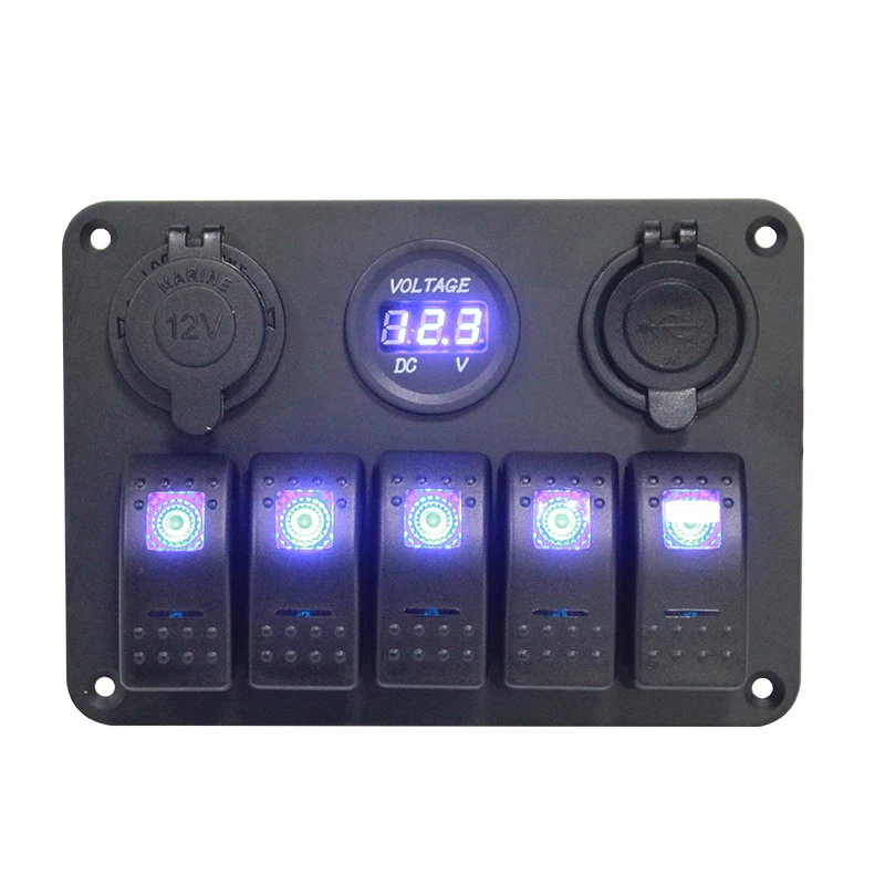 DREAM-RV-Marine-5-Gang-Control-Switch-Panel-12V-24V-ABS-Waterproof-RV ...