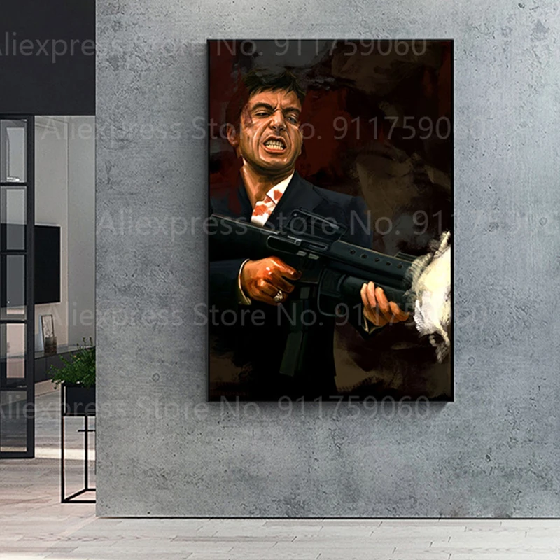 Art Posters Tony Montana Art Poster Al Pacino SCARFACE Movie Portrait ...