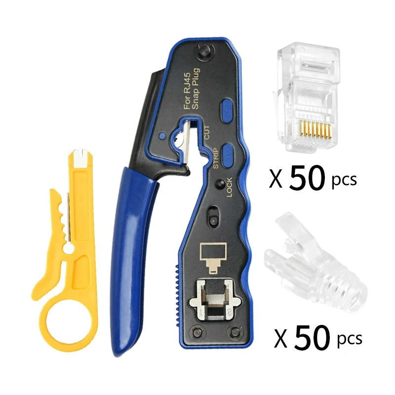 Rj45 도구 네트워크 압착 펜치 다기능 스루 홀 크리스탈 헤드 시스 네트워크 케이블 펜치 세트 와이어 스트리핑 펜치필러