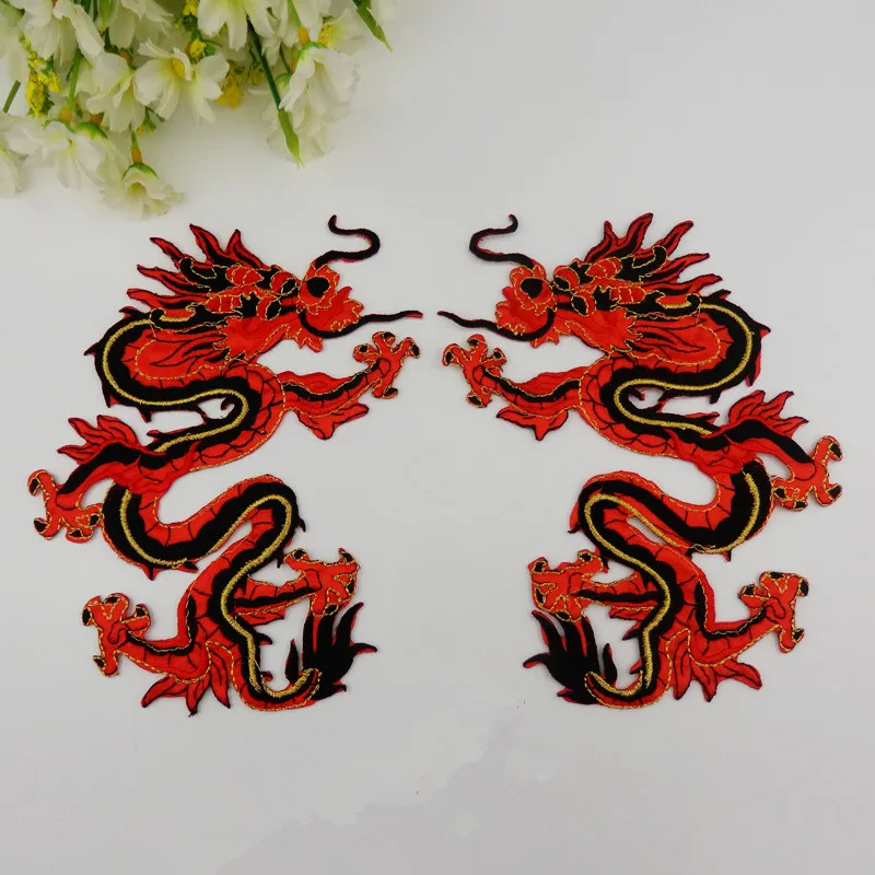 Chinese-Dragon-Embroidered-Patches-Animal-Iron-on-Patches-Applique-for ...