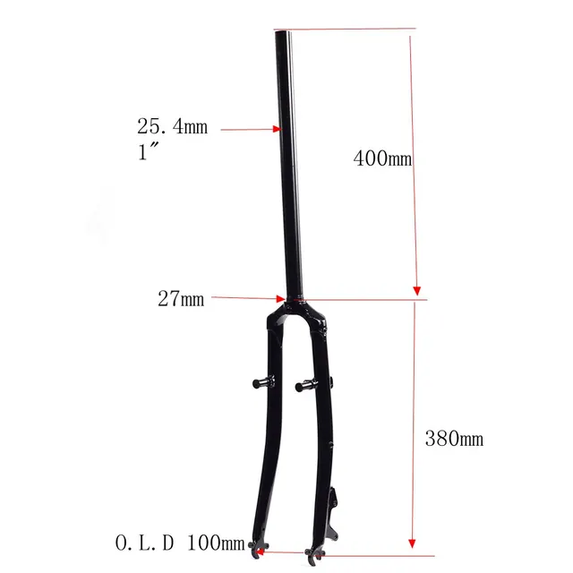 SILVEROCK 26" Chromoly Steel Touring Bike Rigid Fork 1 inch 25.4mm 1 ...