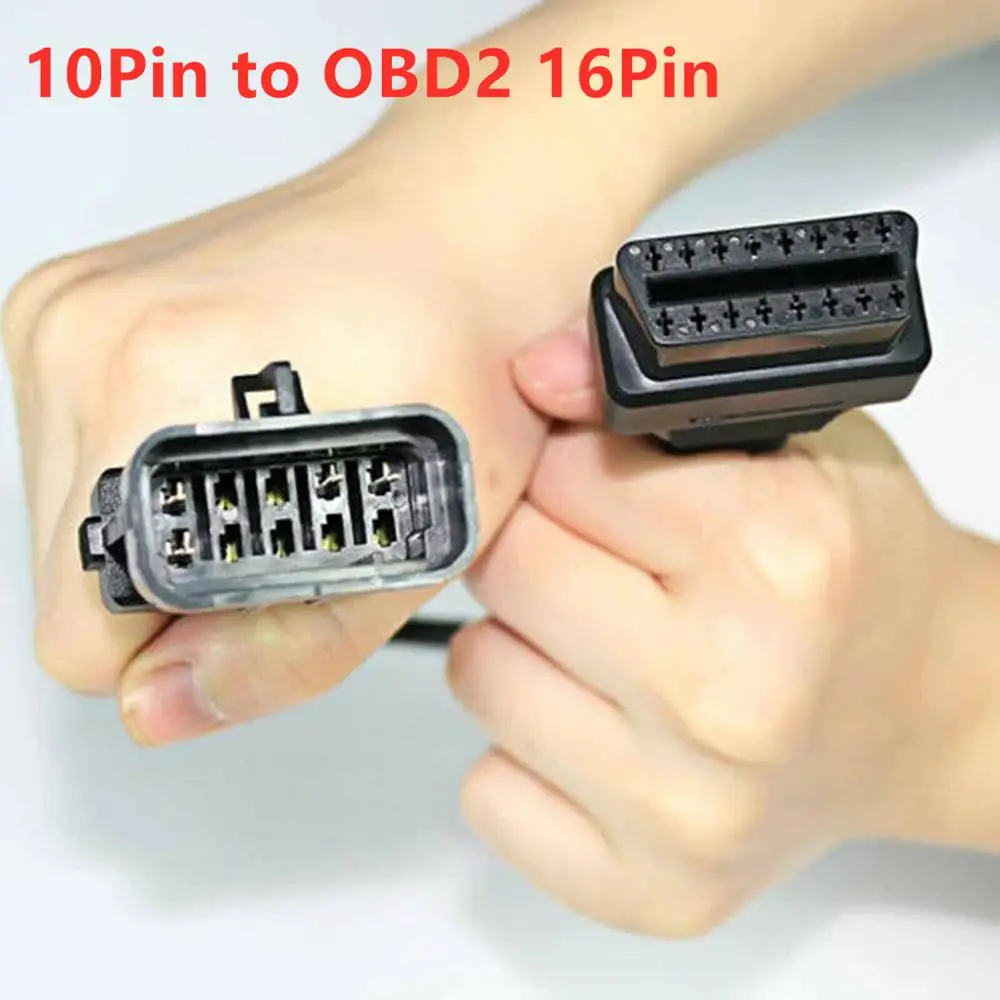 Opel 10 Pin to 16 Pin Extension Cable OBD2 Female Diagnostic Connector ...