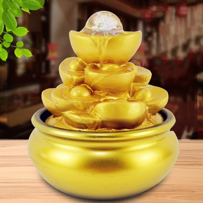 Company Front Desk Wealth Decoration Gold Ingot Gold Coins Feng Shui ...