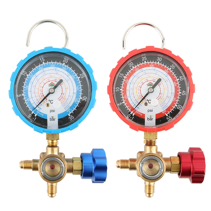 Pure Copper Refrigerant Pressure Gauge R134a/R410/R32/R22/R407C Air ...