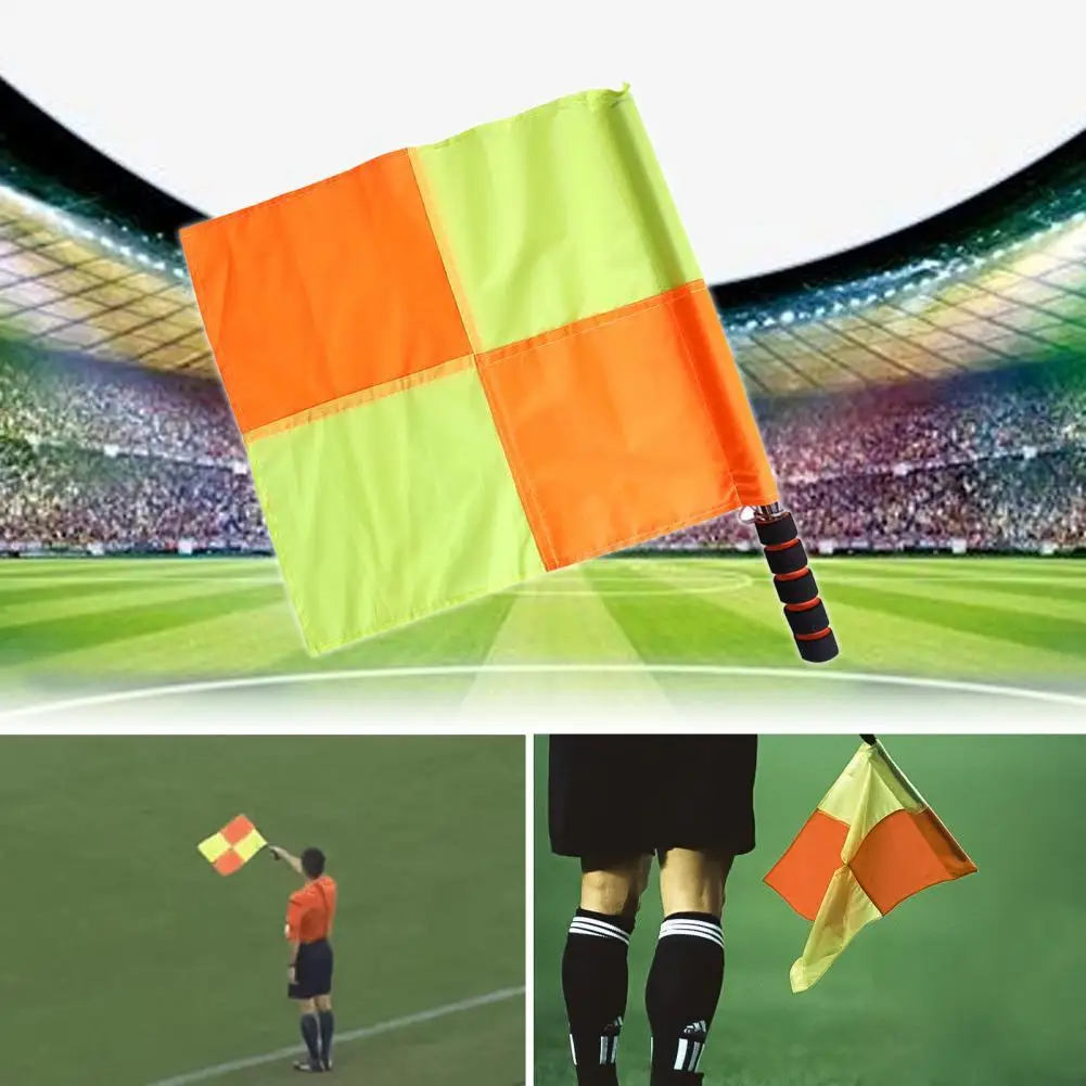 1 Pair Referee Flag Exquisite Easy to Use Stainless Steel Tube Soccer ...