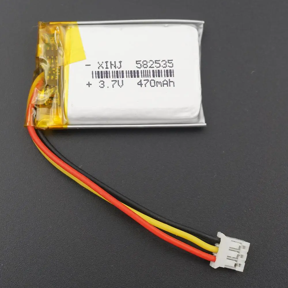 3.7V 470mAh 1.73Wh Li-Polymer Li Battery 582535 JST 3pin 2.0mm ...