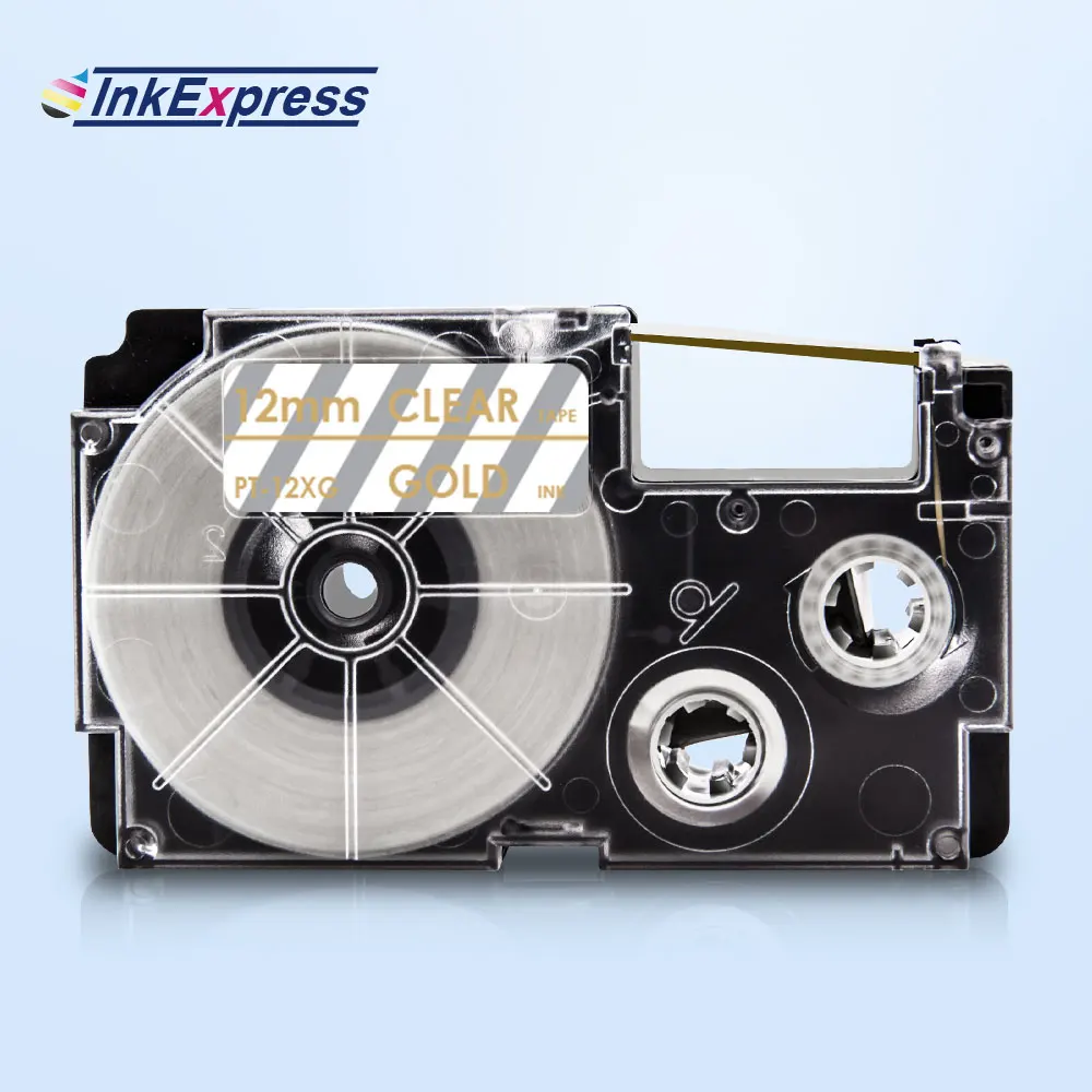 12mm XR 12XG Gold On Clear Tape For CASIO XR 12XG Label Tape Printer 12mm-xr-12xg-gold-on-clear-tape-for-casio-xr-12xg-label-tape-printer
