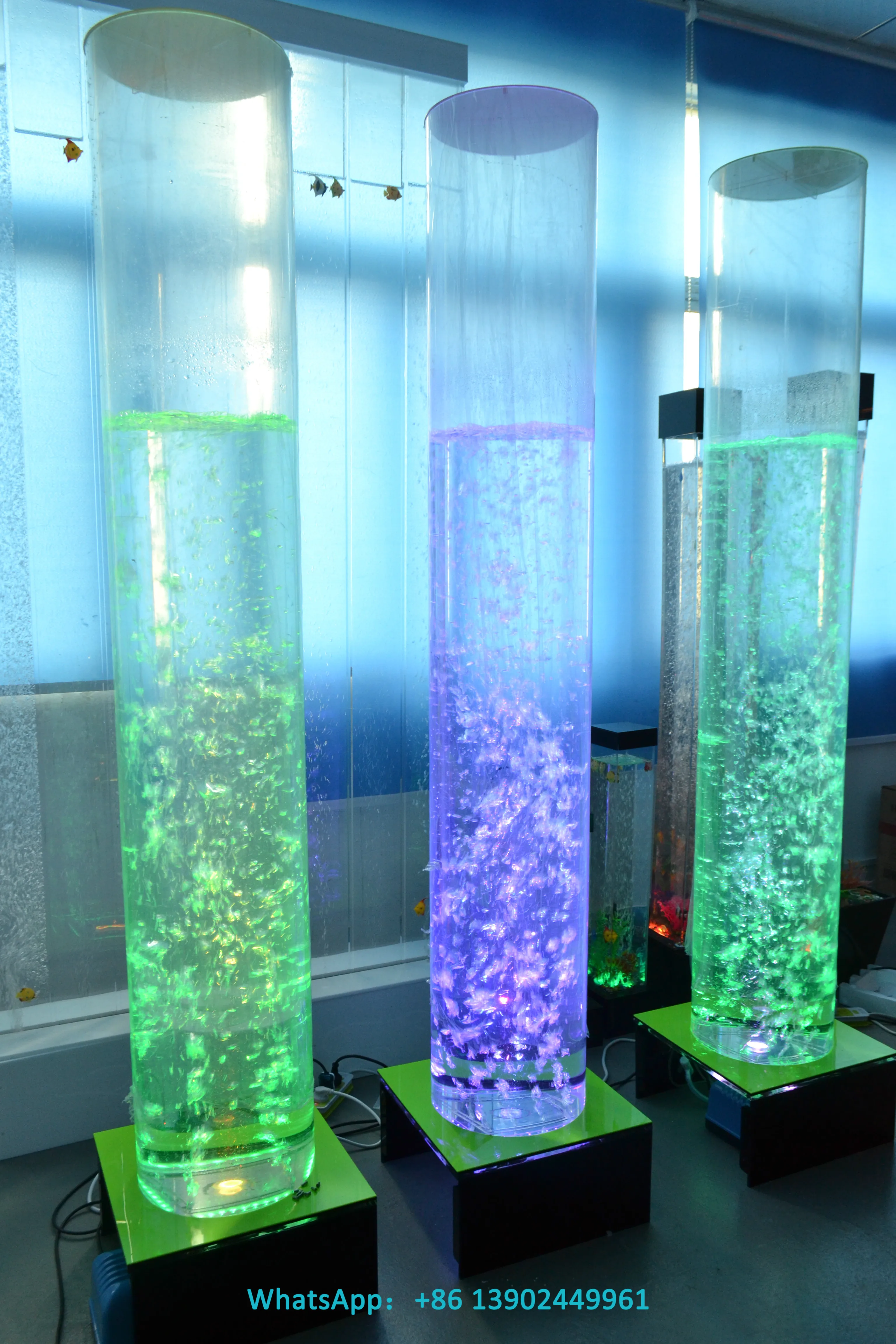 Large Long Led Water Bubble Wall The Shape Of A Cylinder Experienced ...