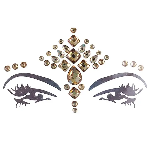 Carnival Party Tattoo Sticker Super Shiny Forehead Sticker DIY Face ...