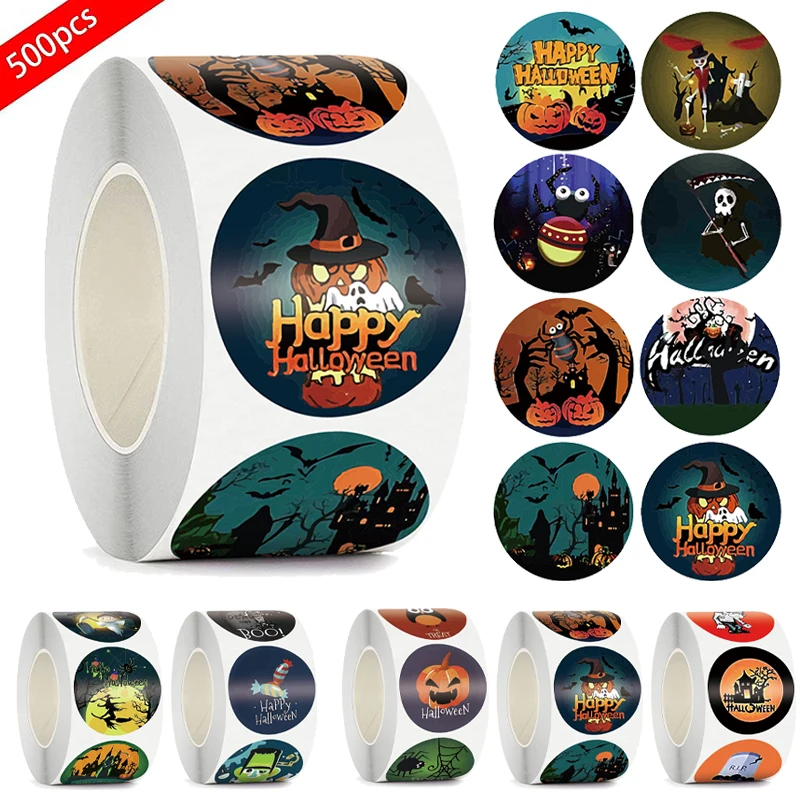 500pcs-roll-Cute-Halloween-Stickers-Sealing-Labels-Sticker-for ...