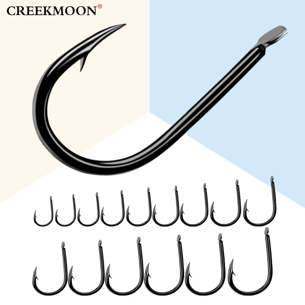 200pcs/lot High Carbon Iseama Fishing Hook 1#-15# Carp Catfish Black ...