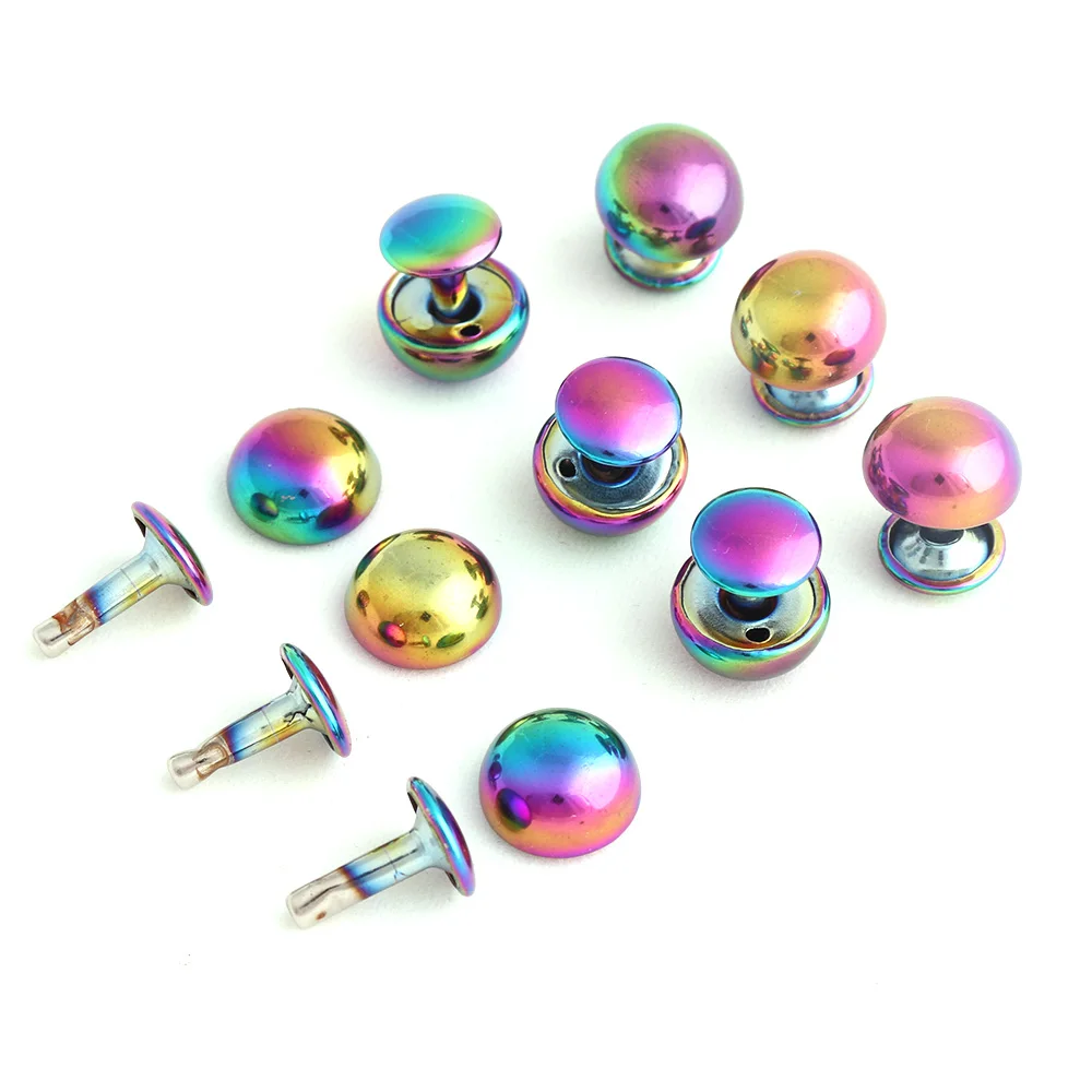 50set Rainbow Metal Double Cap Garmen Rivets 15*12mm for Leather Craft ...