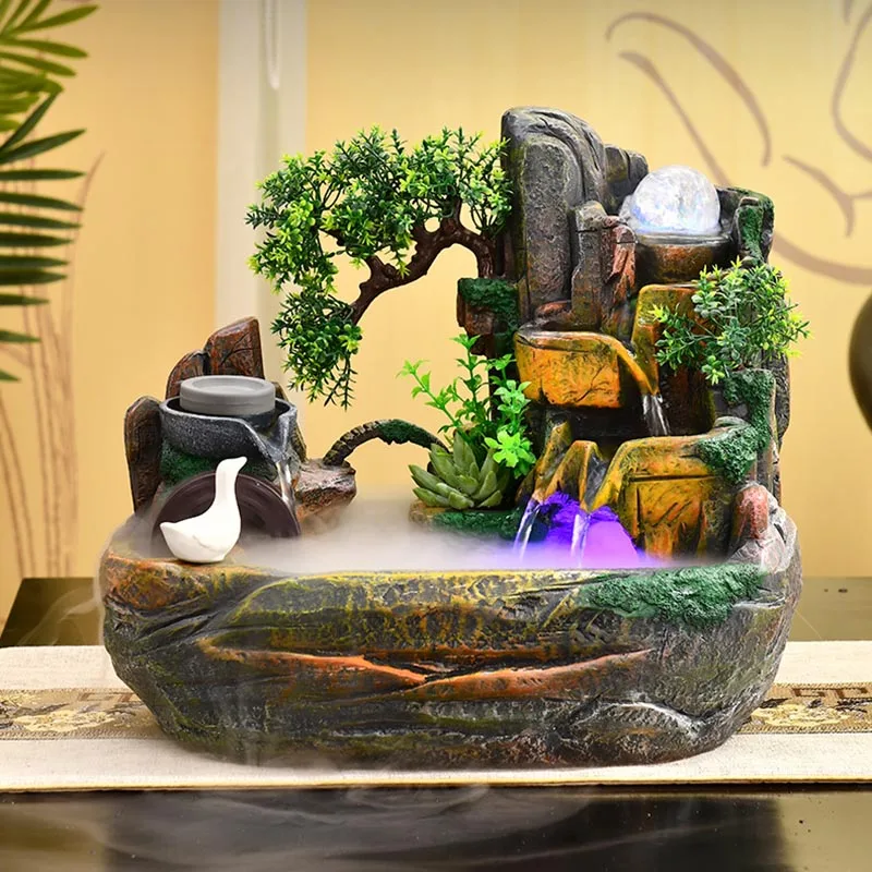 220V-Lucky-Feng-Shui-Home-Decoration-Indoor-Water-Fountain-Rockery ...