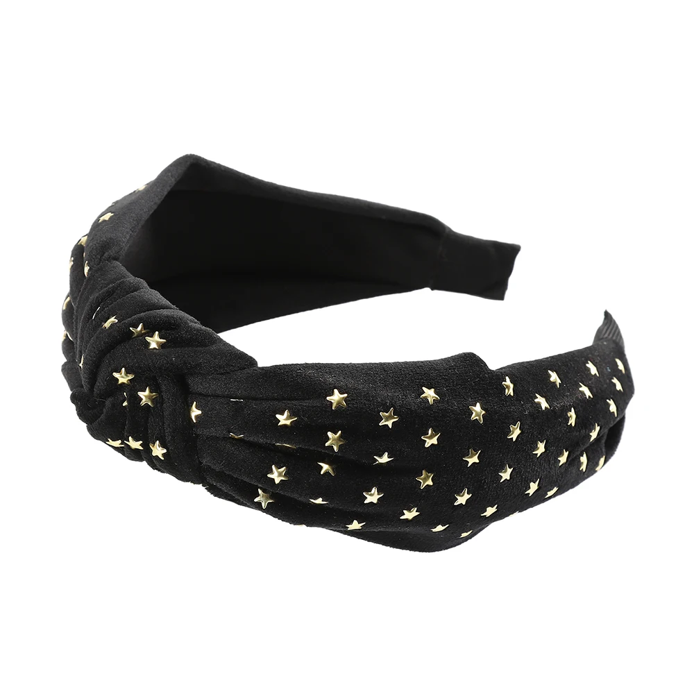 Фланелевая головная повязка с заклепками в форме звезды, однотонная ...