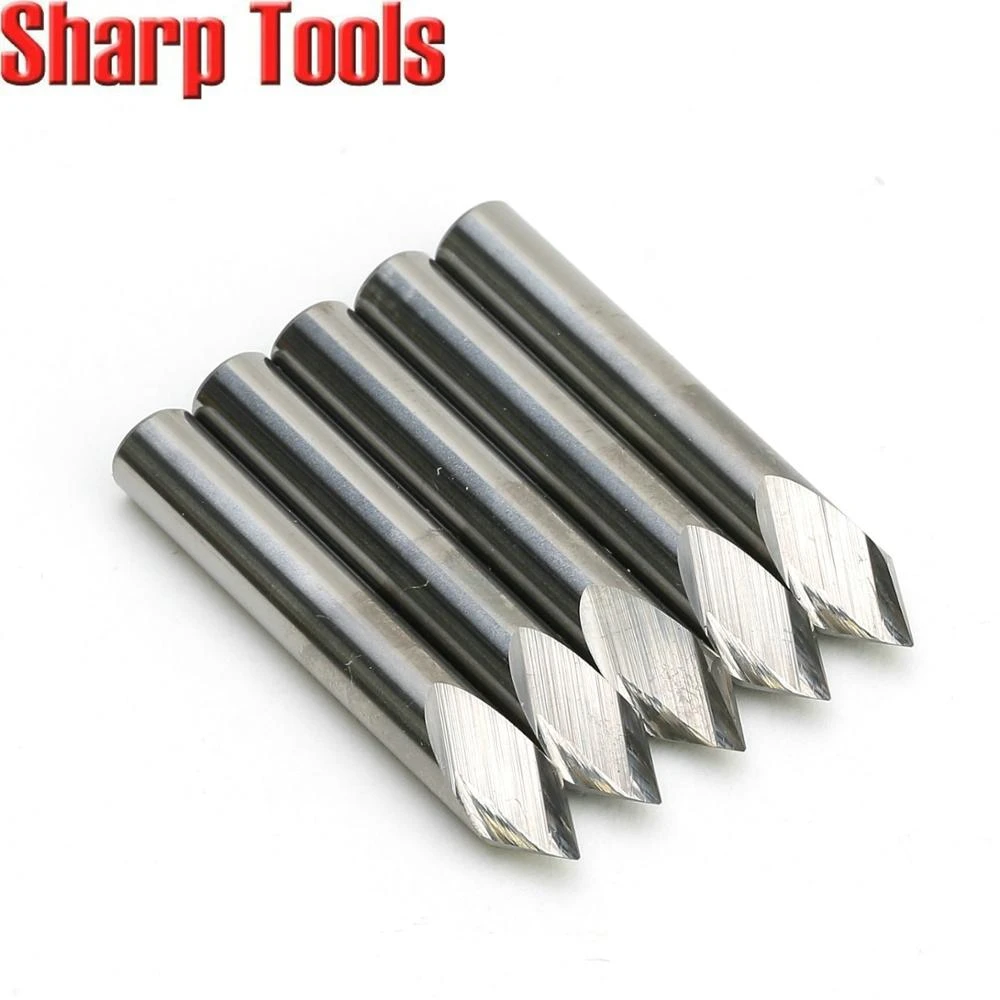 6mm 60 Degree 1 Flute End Milling Cutter PCB CNC Router V Bit Engraving ...