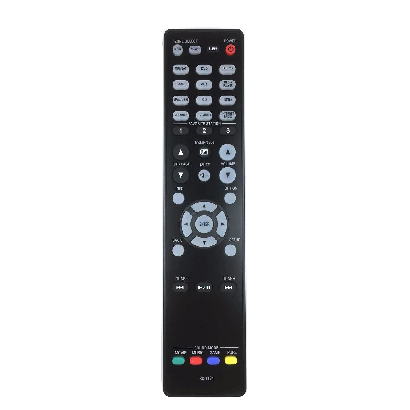 Remote Control RC 1184 for Denon RC 1183 AVR X3000 AVR X2000 AVR E400 AVR 2313 AVR S800CI AV ...