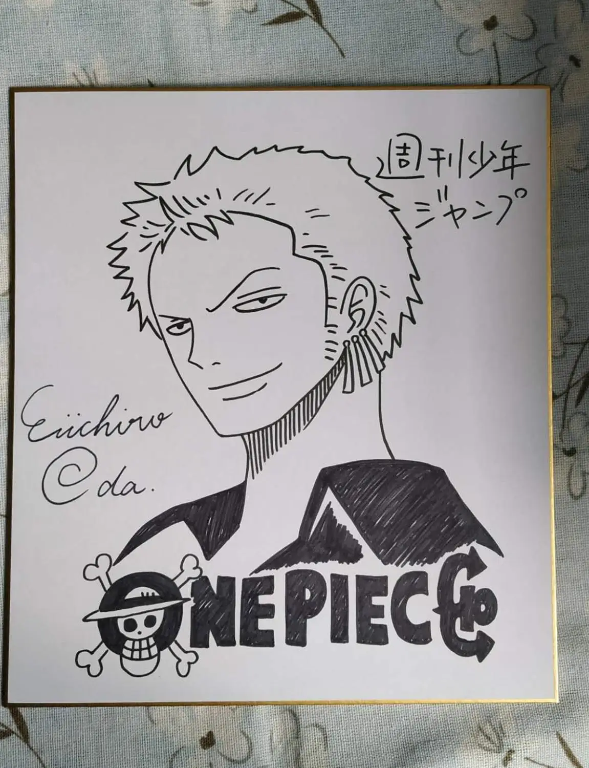 Desenho à Mão de Shikishi Autografado por Eiichiro Oda de One Piece ...