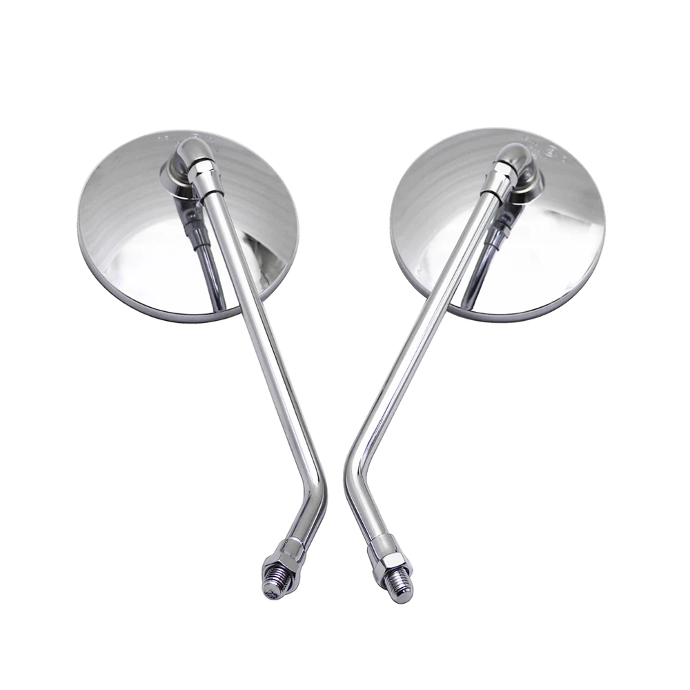 Universal-10mm-Motorcycle-Rearview-Mirror-Black-Chrome-Round-Scooter ...