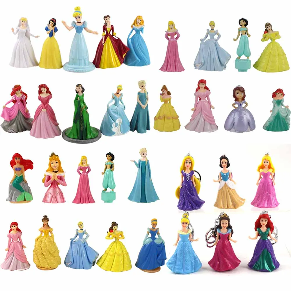 6/8/10pcs Cartoon Princess Figure Toys Pvc Model Dolls Gift - Action ...