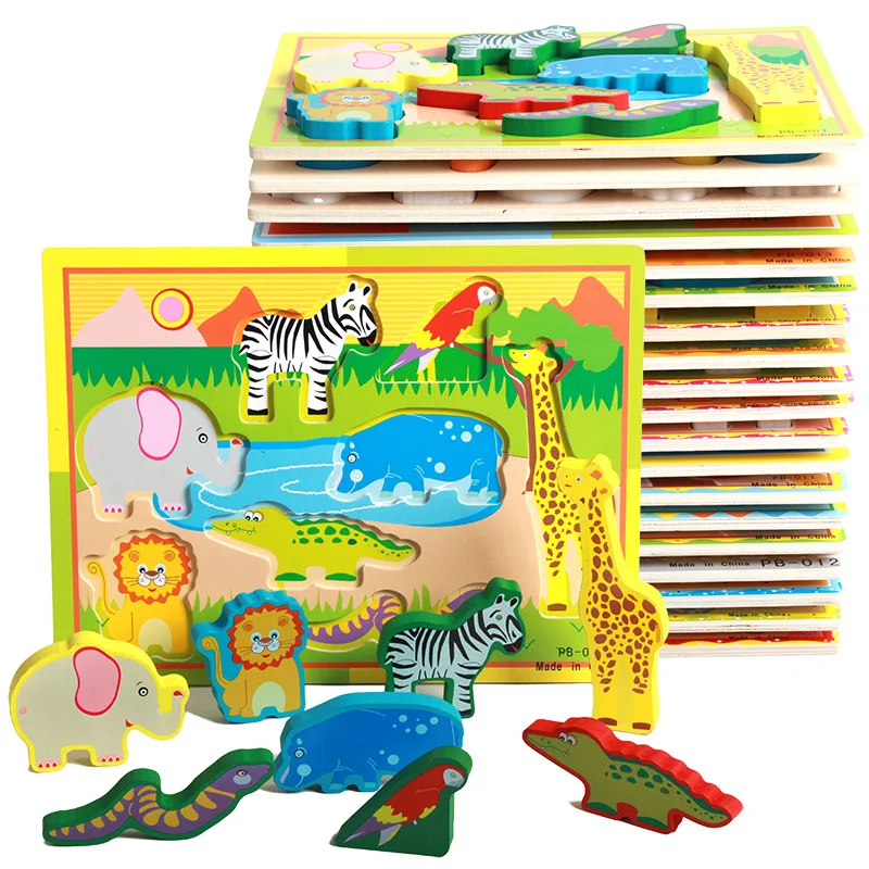 Wooden Hand-held Panel Toys Children Cognitive Shape Color Match Fruit ...