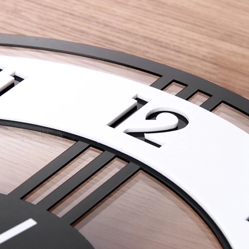 Silent Large Wall Clock Modern Design Battery Operated Quartz Hanging ...