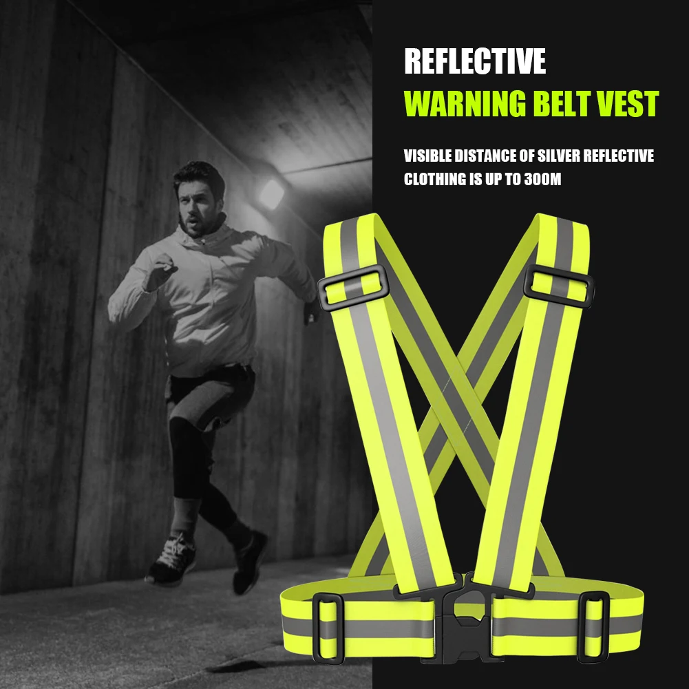 Polyester-Reflective-Straps-Vest-Traffic-Night-Work-Security-Running ...