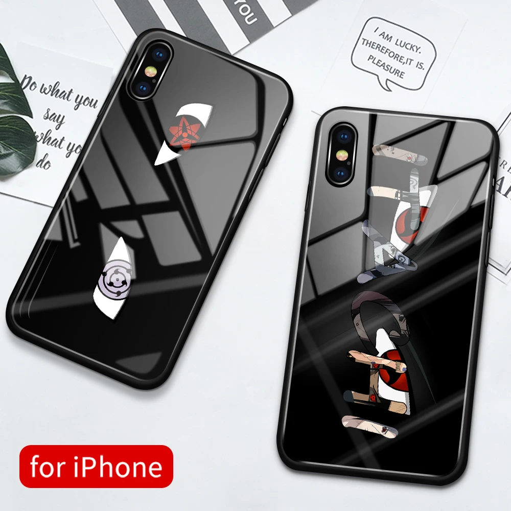 Japan Anime eyes of Itachi Uchiha naruto Tempered Glass Phone Cover ...