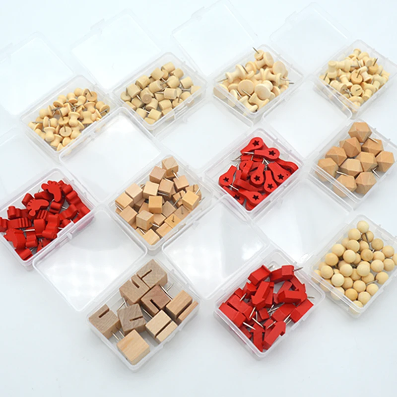 8-20-30-40pcs-Map-Markers-Wooden-Drawing-Photo-Wall-Studs-Cork-Board ...