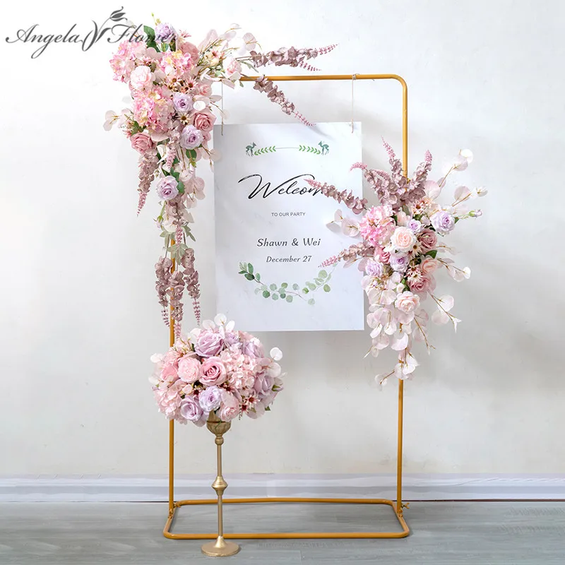 Pink-Artificial-Flower-Arrangement-Wedding-Props-Backdrop-Decor-Arch ...
