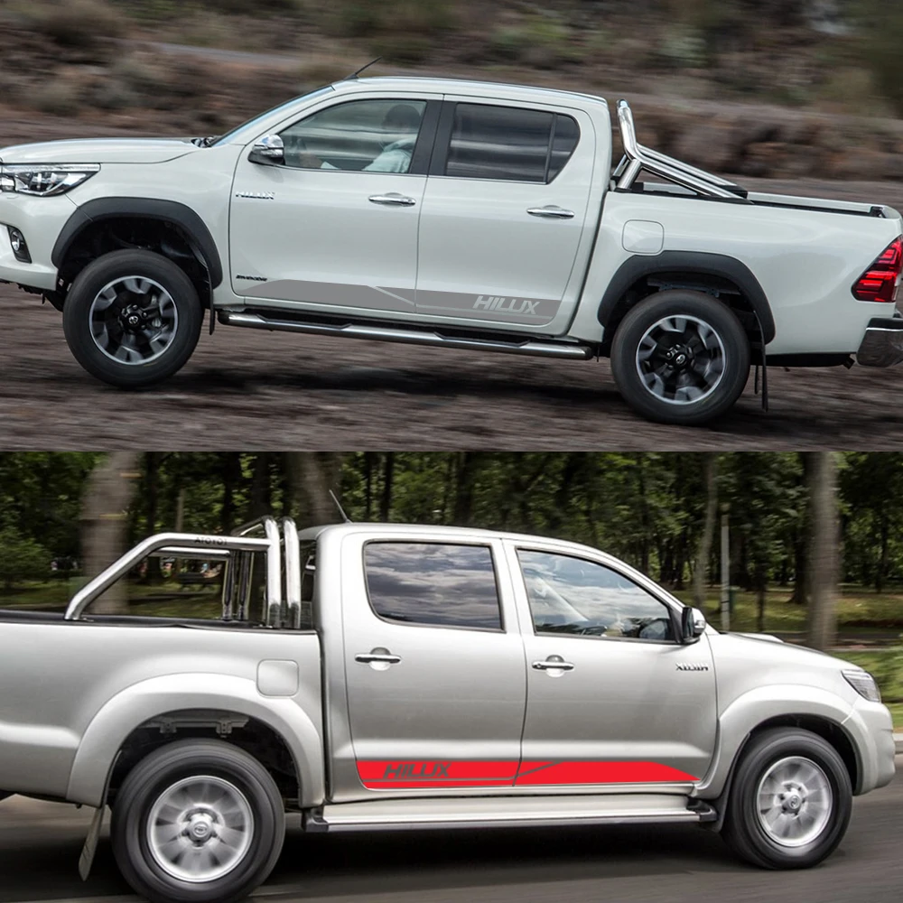 2Pcs Car Door Side Stickers For Toyota Hilux Revo Vigo Auto Vinyl Film ...