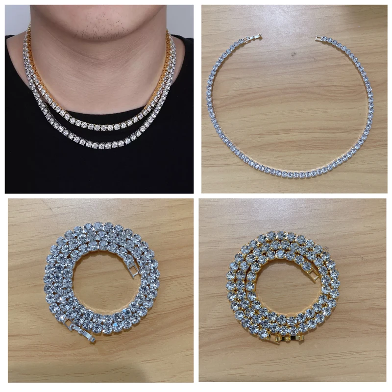 Bling Rhinestone Big Necklace Pendant Fashion Exquisite Round Punk ...