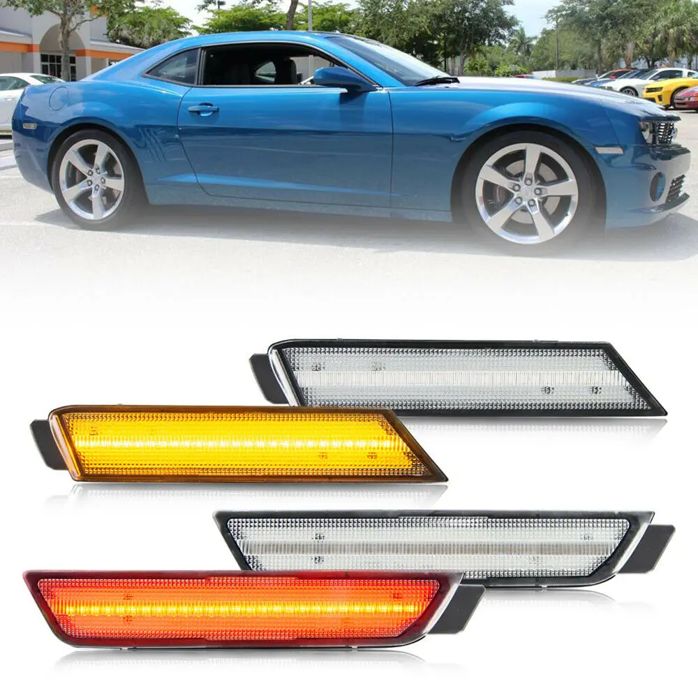 4pcs-For-Chevrolet-Camaro-2010-2015-Clear-Lens-Full-Led-Side-Marker ...