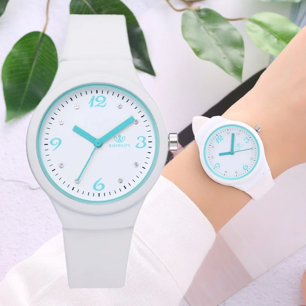 Fashion Trend Jelly Silicone Women Watch Ladies Rubber Diamond Sport ...