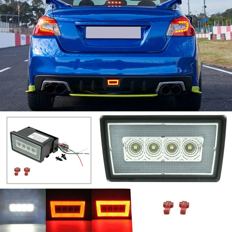 Clear LED Taillight Rear Fog Lamp Light, Rear Bumper Brake Reverse ...