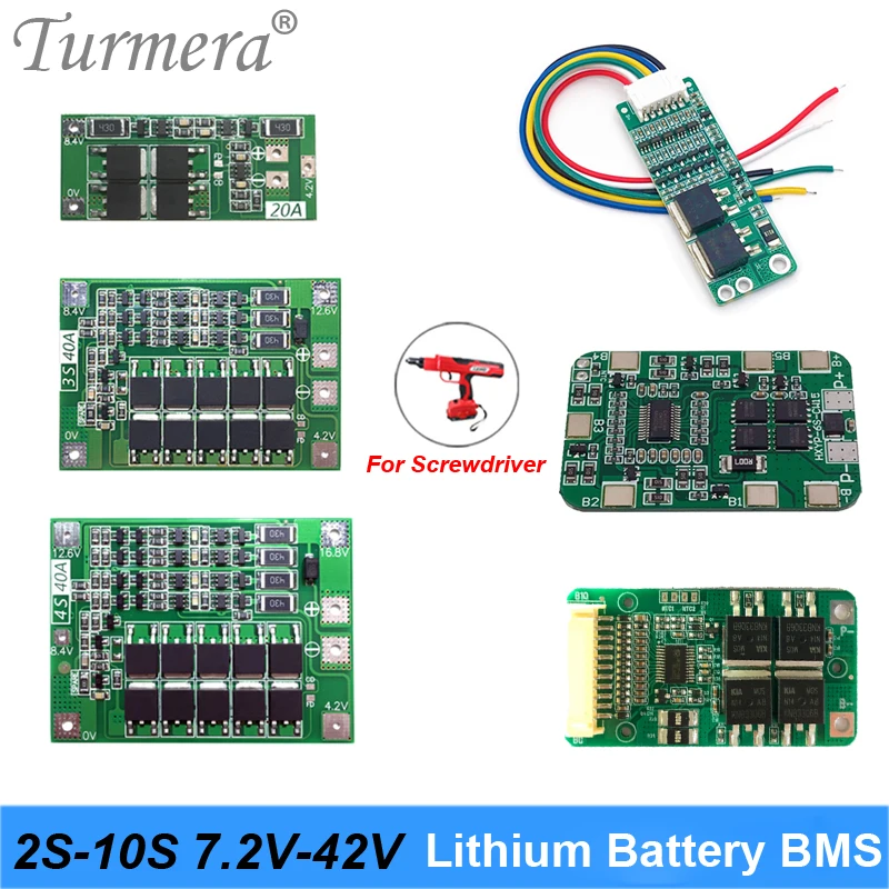 Turmera 2S 3S 4S 5S 6S 15A 20A 40A BMS Protection Board with Balanced ...