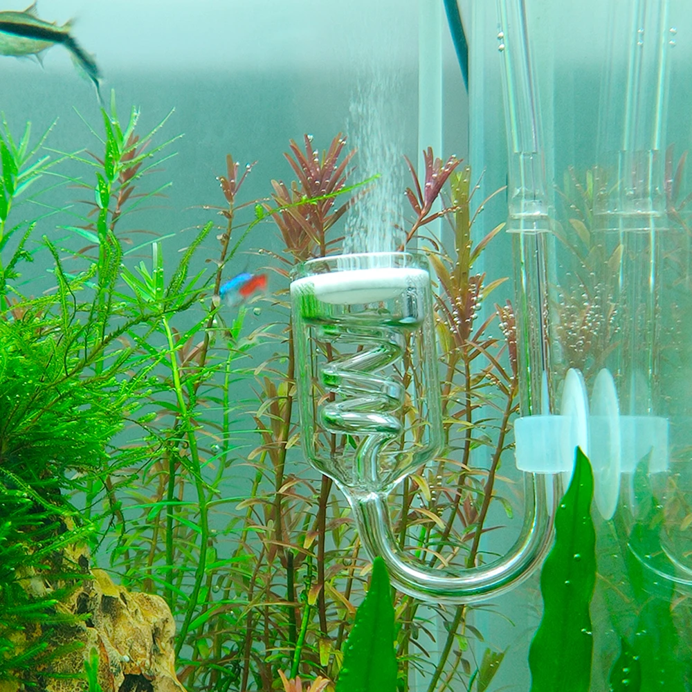 Glass Spiral Co2 Diffuser Bubble Counter For Aquarium Planted Tank ...