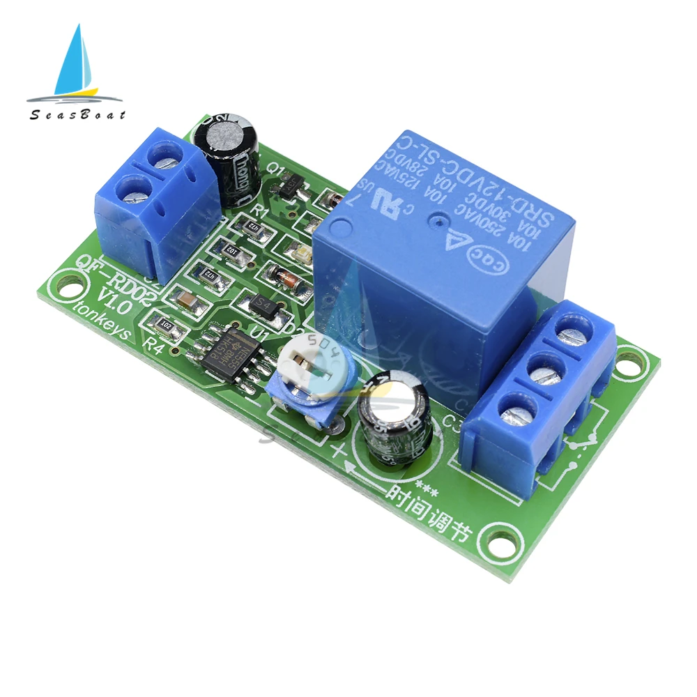 NE555-DC-12V-Time-Delay-Relay-Module-Conduction-Trigger-Timing-Delay ...