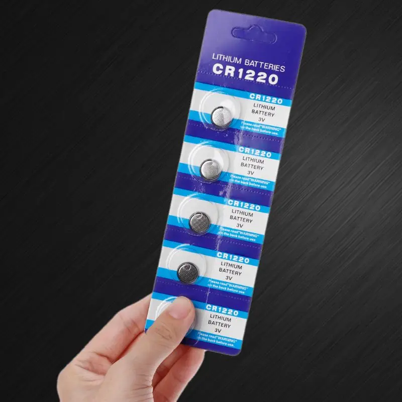 5 шт. Кнопочная батарея CR1220 Литиевые Батарейки для монет 1,55 V ...