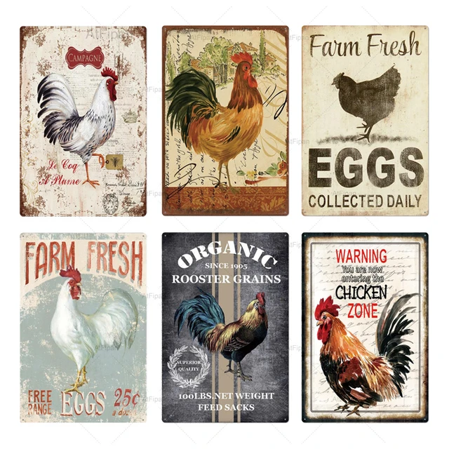 Farm And Chicken Tin Signs