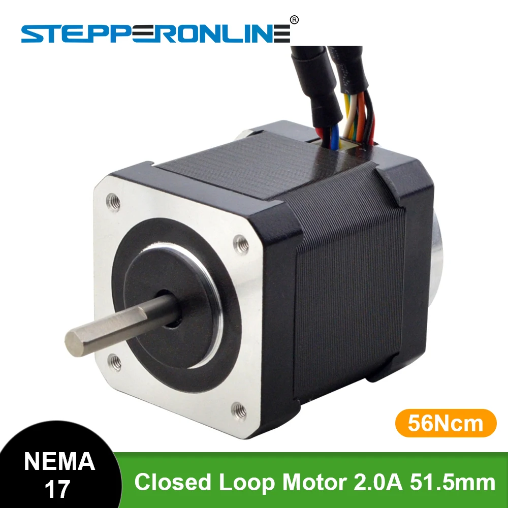 STEPPERONLINE Nema 17 Closed Loop Stepper Motor 56Ncm 2.0A with Magnetic Encoder 5mm Shaft Servo ...