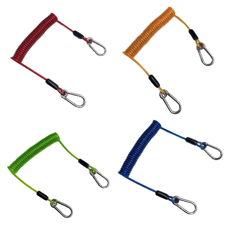 Fishing Coiled Lanyard With Carabiner, Safety Rope Extension Cord ...