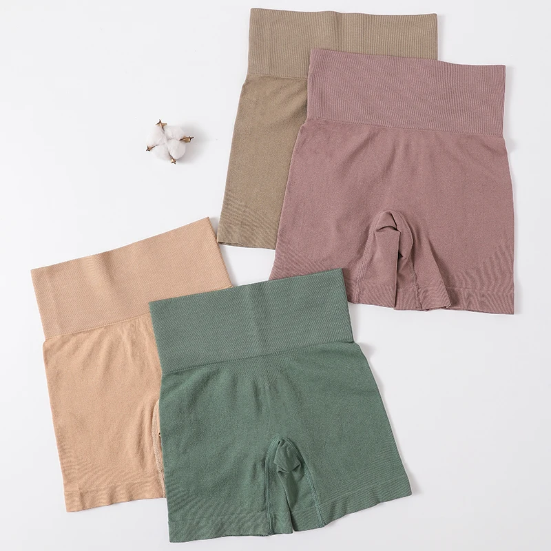 High Waist Seamless Shorts Women Hip Push Up Shorts Safety Short Pants ...