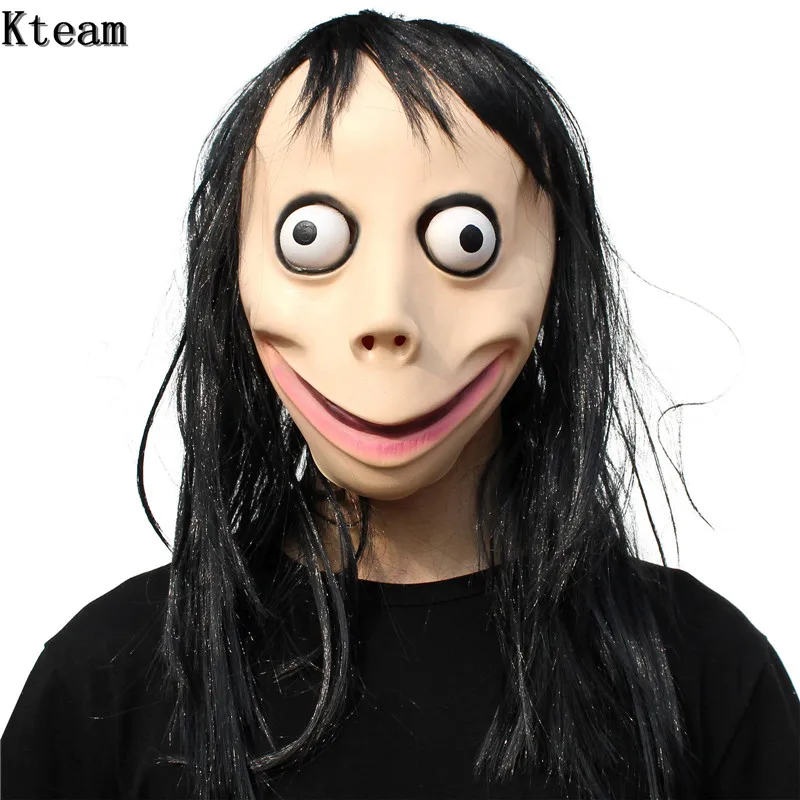 Scary Momo Mask Hacking Game Horror Latex Mask Full Head Momo Mask Big ...