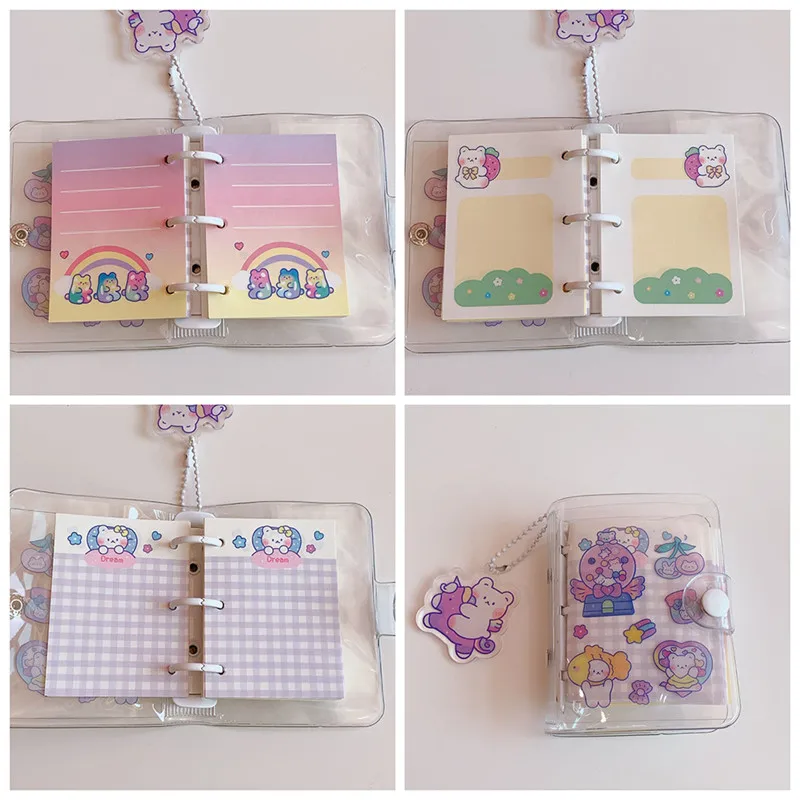 Cute Transparent Pvc Mini Notebook Korea Kawaii Cartoon Diy Mini Travel ...
