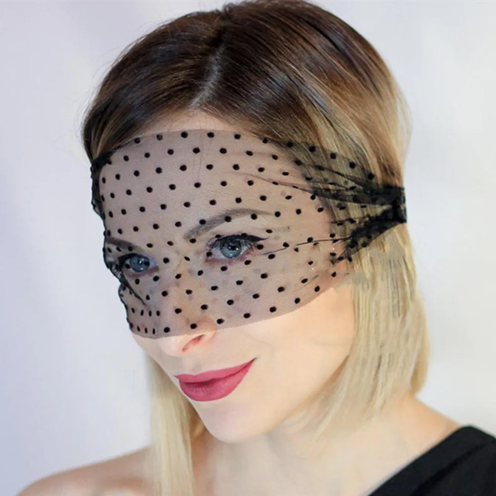 Sexy Black Mesh Face Cover Eye Mask Yarn Bandage Veil Headdress For ...