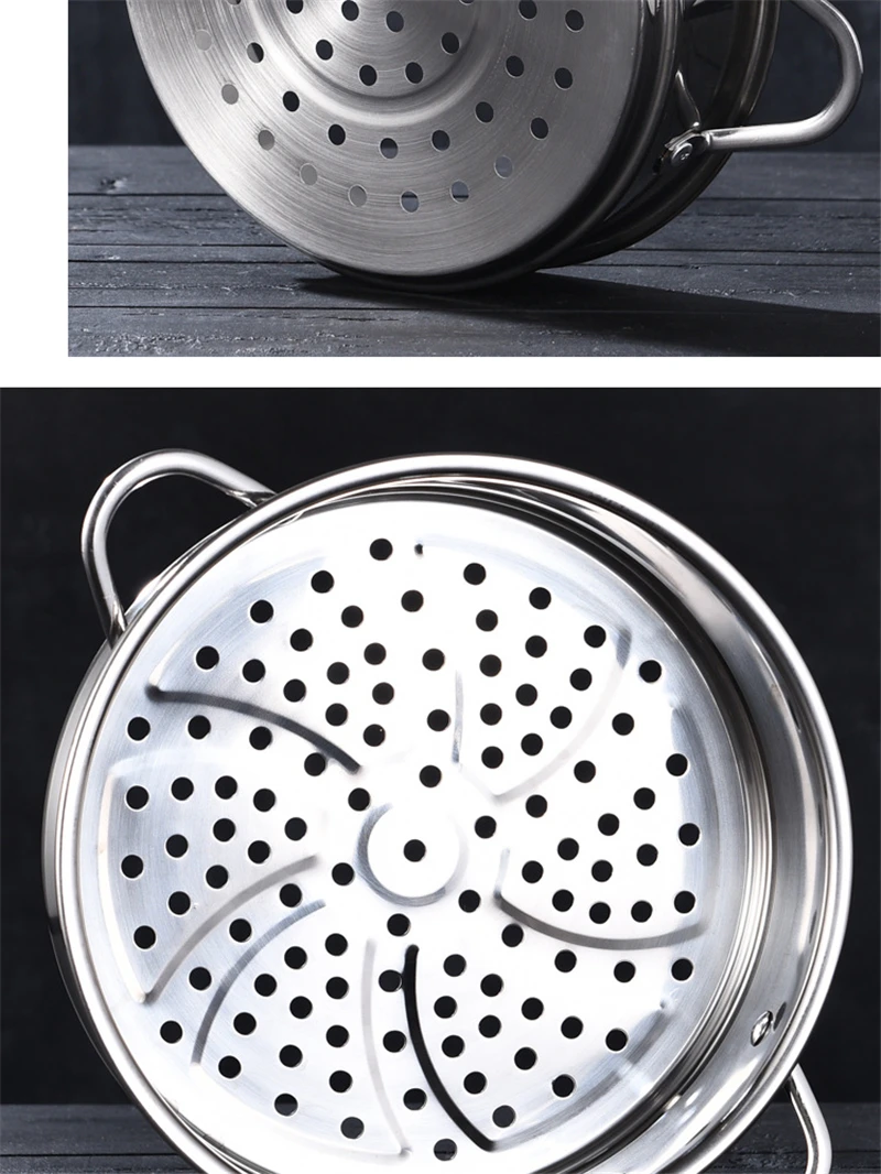 Cuiseur vapeur,Panier de cuisson à vapeur en acier inoxydable, avec Double oreille, cuiseur de ...